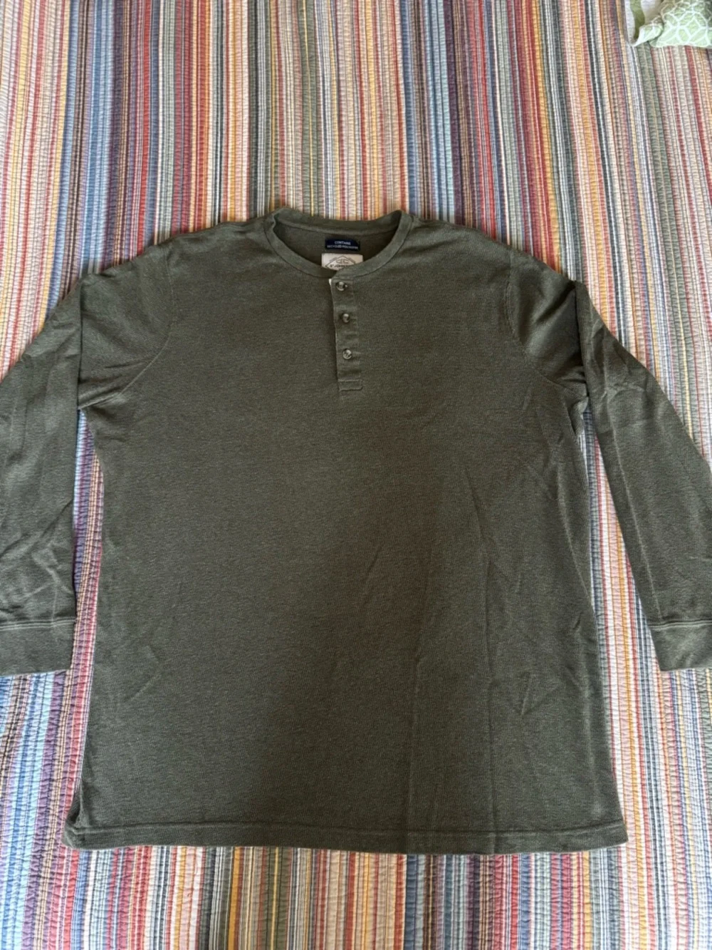 St. John's Bay | Shirts | St Johns Bay Mens Olive Green Henley Long ...